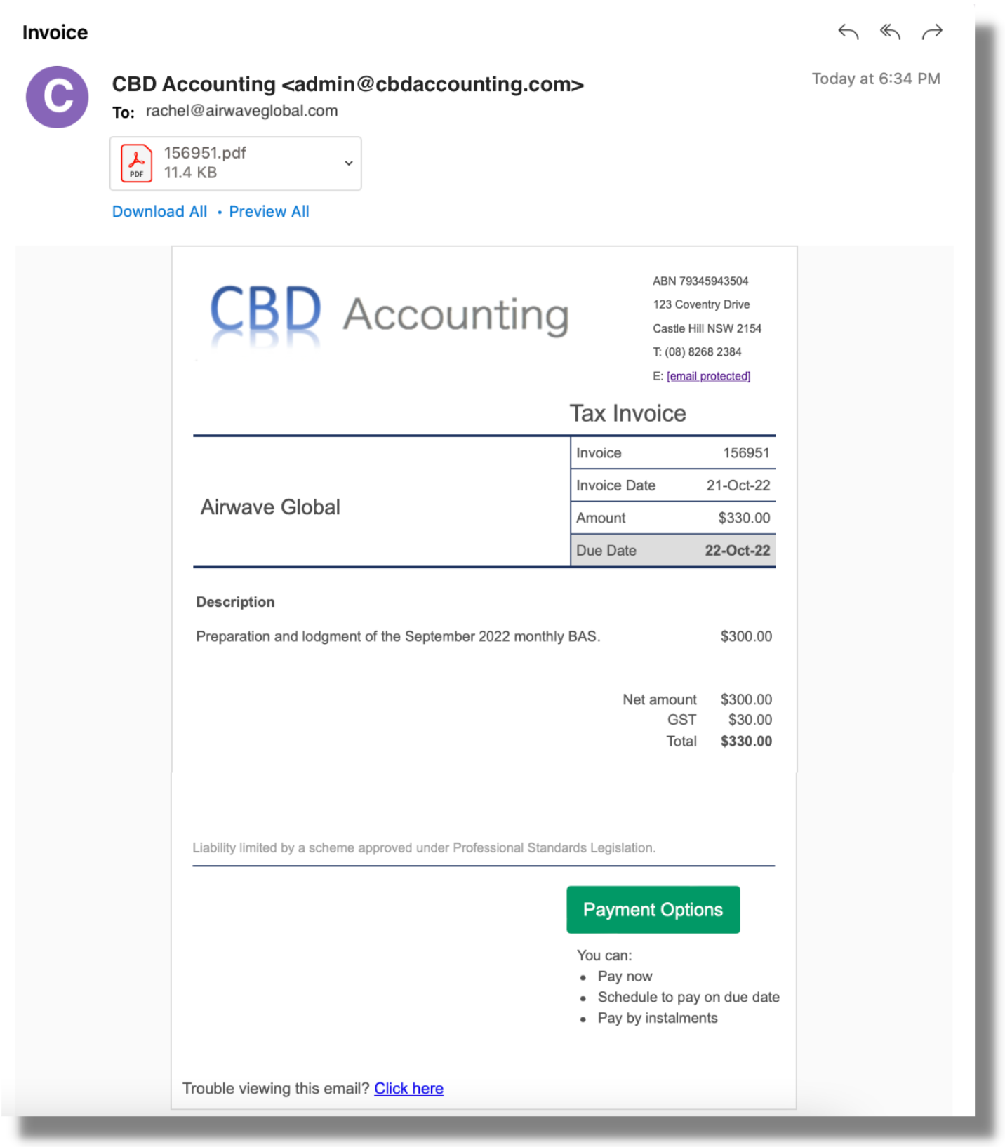 Communication Modules - Invoice Email